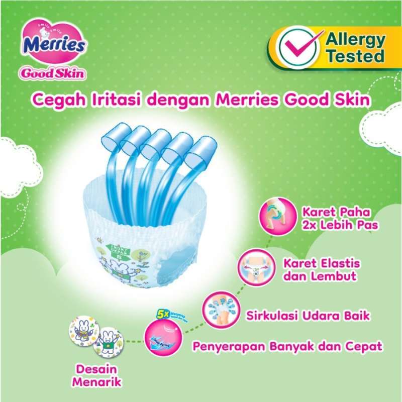 Jual Merries Good Skin Popok Sekali Pakai Nb-s40, M34, L30, Xl26 Di ...