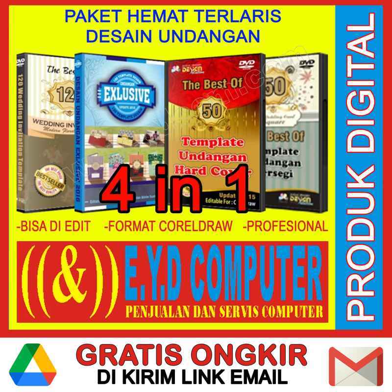 Jual PAKET 4 IN 1 DESAIN UNDANGAN EXLUSIVE VOL 1-2 DAN KOTAK PERSEGI ...