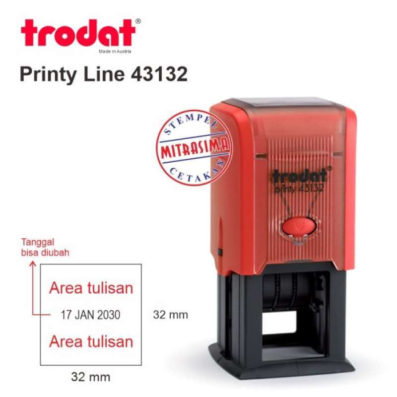 Jual Stempel Trodat 43132 ( Model Bujursangkar dengan Tanggal ...