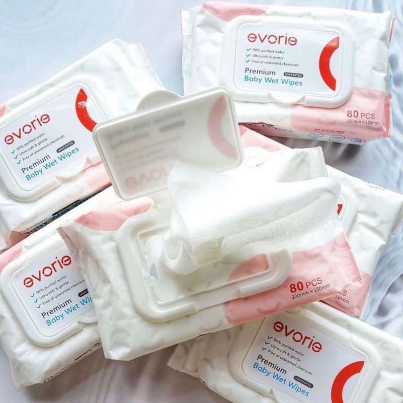 Promo Evorie Tisu Basah Premium Non Perfume 80 lembar/pack - Premium ...