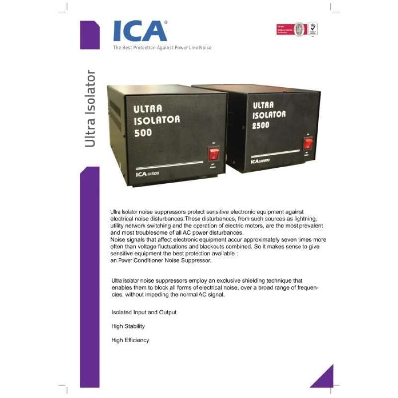 Jual ULTRA ISOLATOR ICA UI-500 UI500 500VA ISOLATION TRANSFORMER RESMI ...