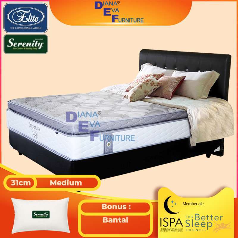 Promo Serenity Impressa Pocketed Full Set Kasur Springbed - 200 X 200 ...