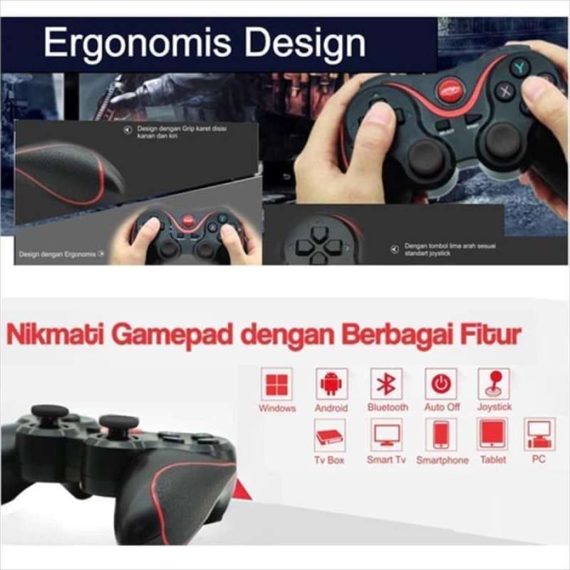 Jual GAMEPAD WIRELESS CONTROLLER TERIOS T3 , SUPPORT ANDROID & WINDOWS ...