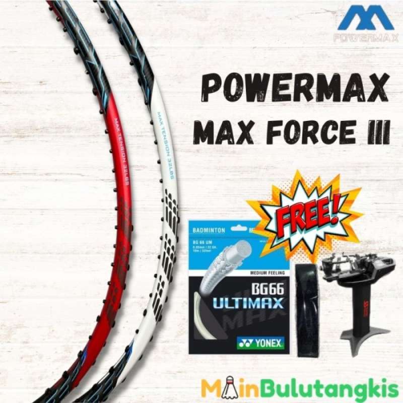 Promo Raket Badminton POWERMAX MAX FORCE III / MAX FORCE FULLSET ...