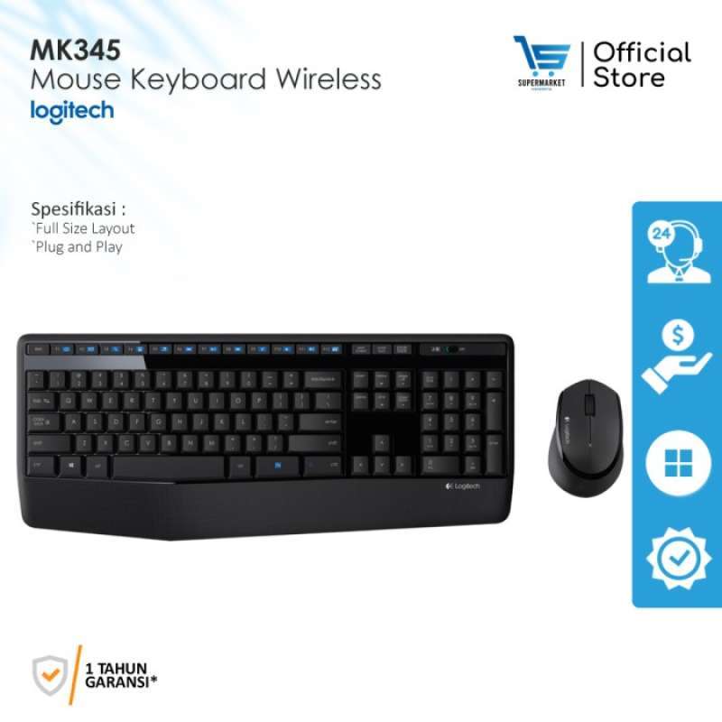 Promo Logitech Mk345 Mouse Keyboard Combo Wireless Keyboard Laptop Pc ...