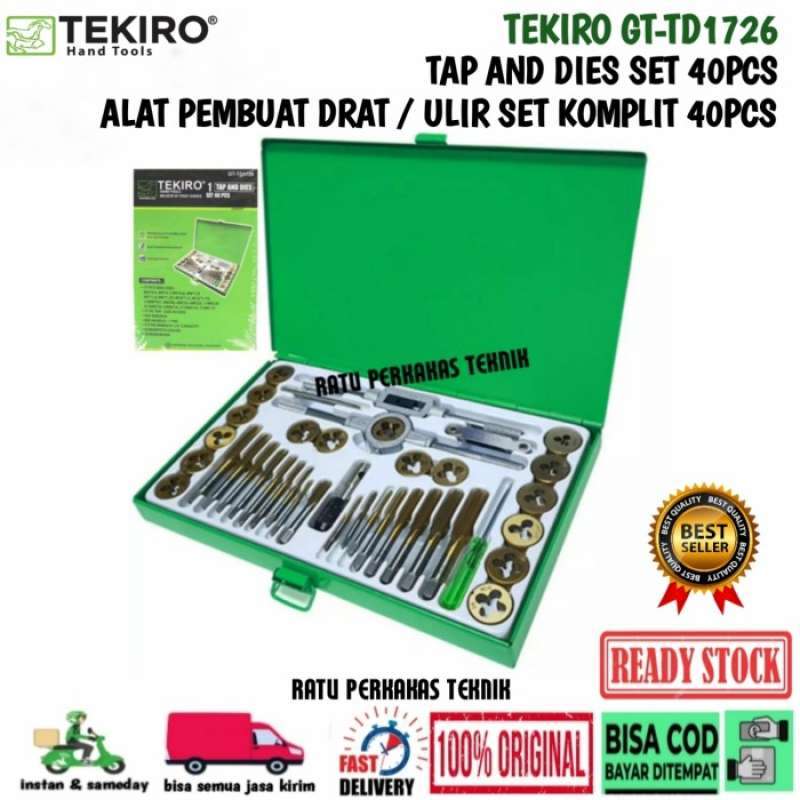 Promo TEKIRO HAND TAP SET 40 pcs TAP AND DIES DRAT ULIR( GT-TD1726 ...