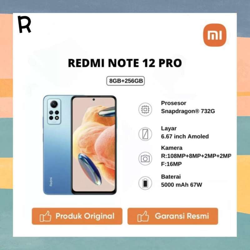 Promo Xiaomi Redmi Note 12 Pro 8gb/256gb Snapdragon® 732g Nfc Baterai 5 ...