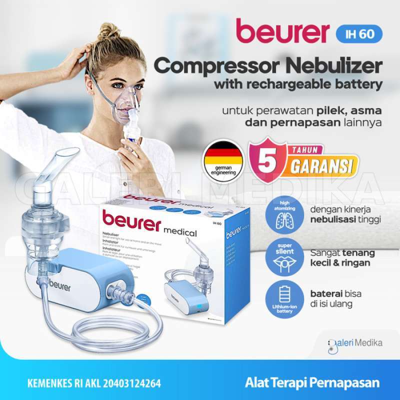 Jual Compressor Nebulizer Portable Beurer Ih-60 Alat Uap Pernafasan ...