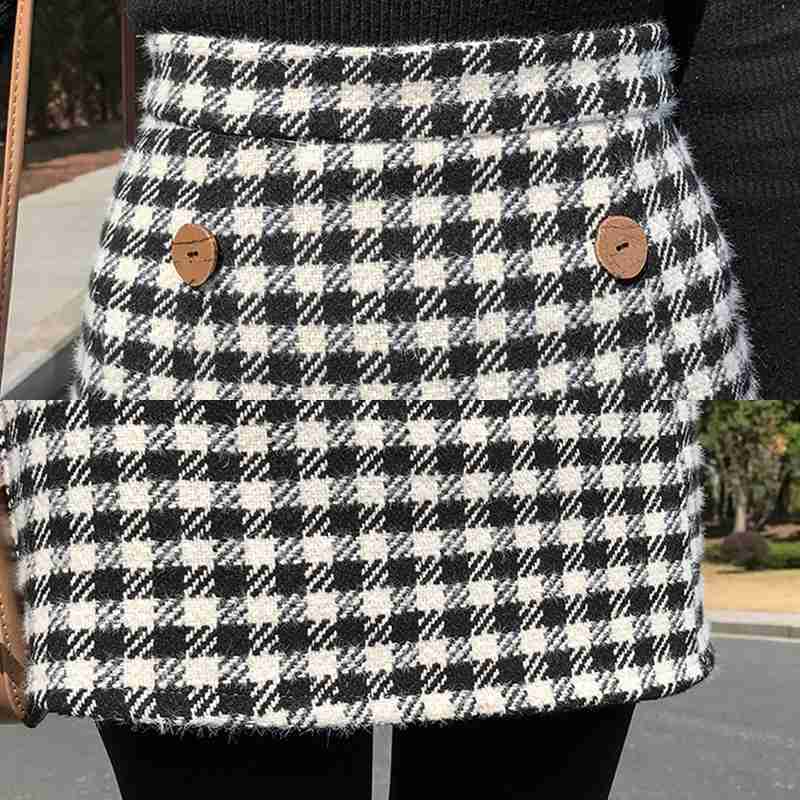 Jual Karakorea 7729 Aegyo Mini Skirt/korean Mini Skirt/rok Kotak Tweed ...