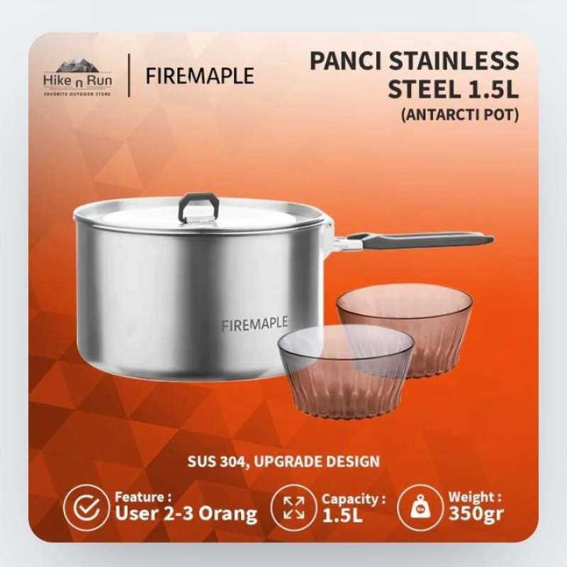 Jual Firemaple antarcti pot stainless steel cookware 1,5L di Seller OSA ...
