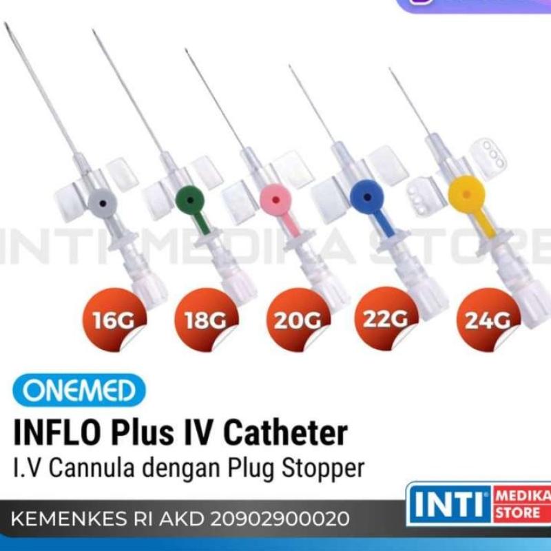 Jual ONEMED - Inflo IV Catheter PLUS | Jarum Infus 16 18 20 22 24 G One ...