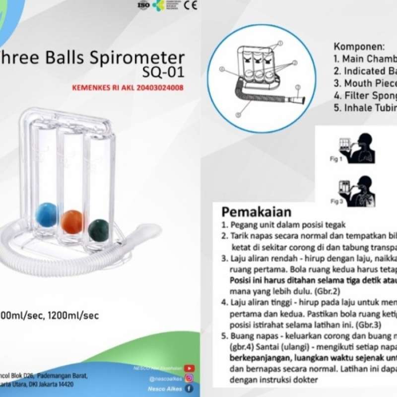 Promo Triflo Nesco Spirometer / Respirometer Three Balls Sq-01 Diskon 17% di Seller Bergas ...
