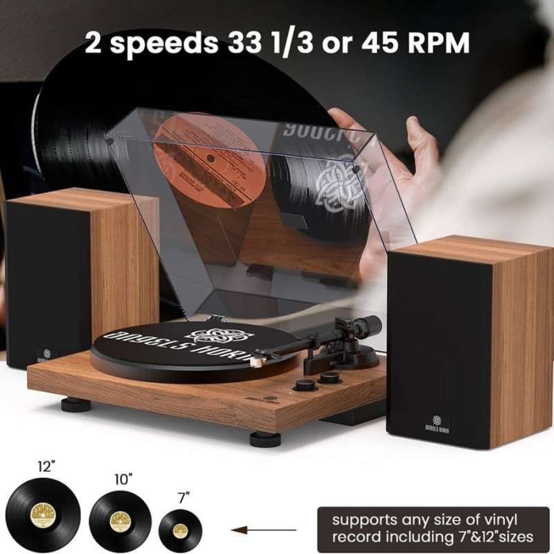Jual Angels Horn H00501 Hi-fi Bluetooth Turntable With Bookshelf ...