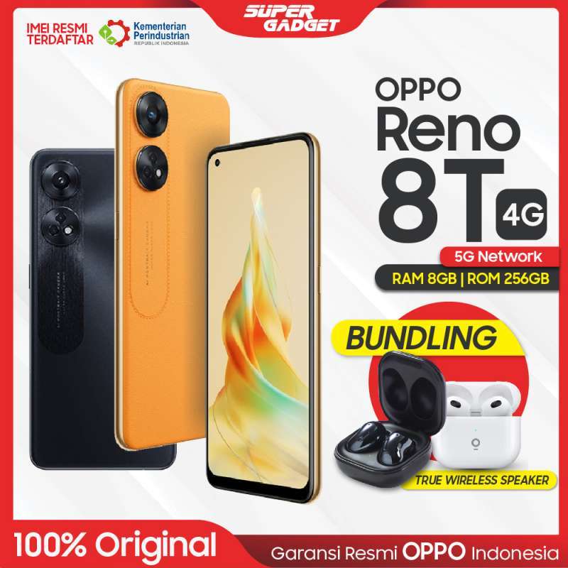 Promo OPPO RENO 8T 8/256 GB RAM 8 ROM 256 8GB 256GB Bundling TWS Diskon ...