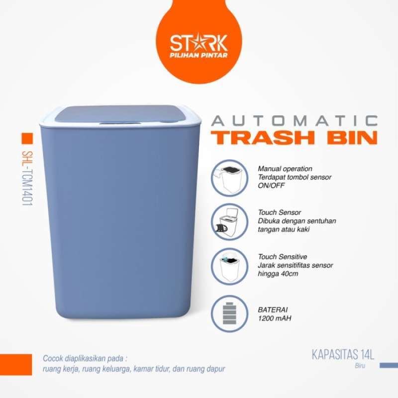Promo Tempat Sampah Sensor Otomatis STARK 14 Liter Buka Tutup Otomatis ...