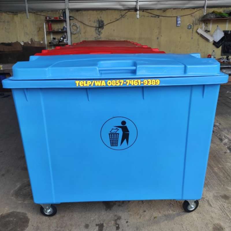Promo TEMPAT SAMPAH BESAR/BAK SAMPAH BESAR BAHAN FIBER 660 LITER - Biru ...