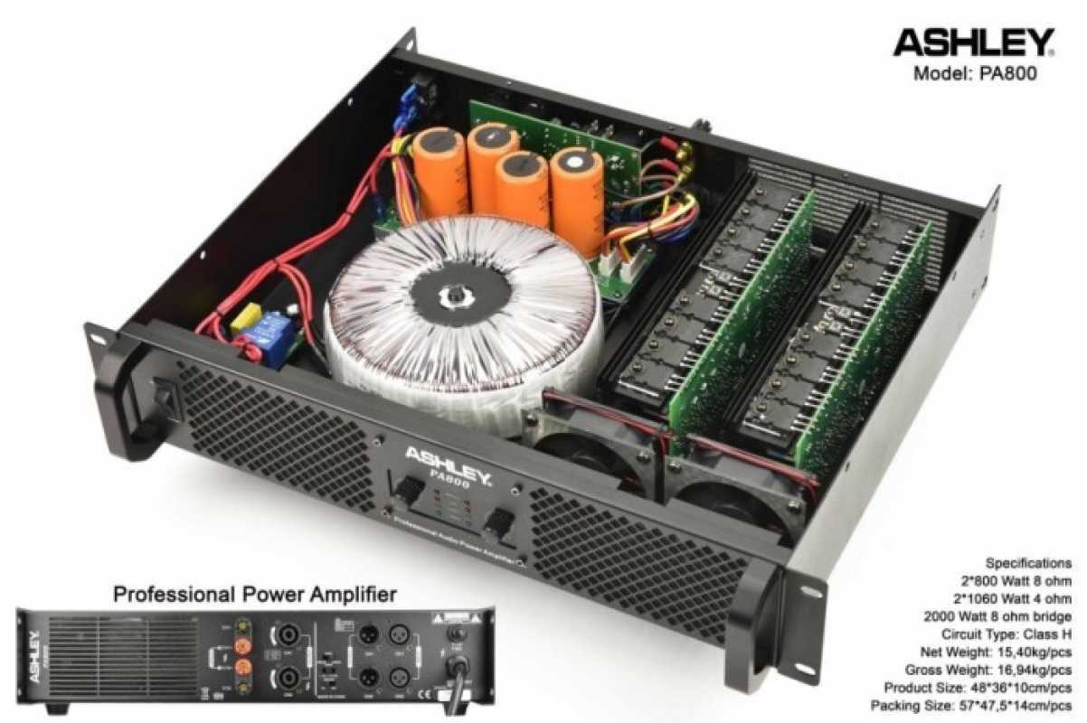 Jual POWER AMPLIFIER PROFESIONAL ASHLEY PA800 PA 800 CLASS H ORIGINAL ...