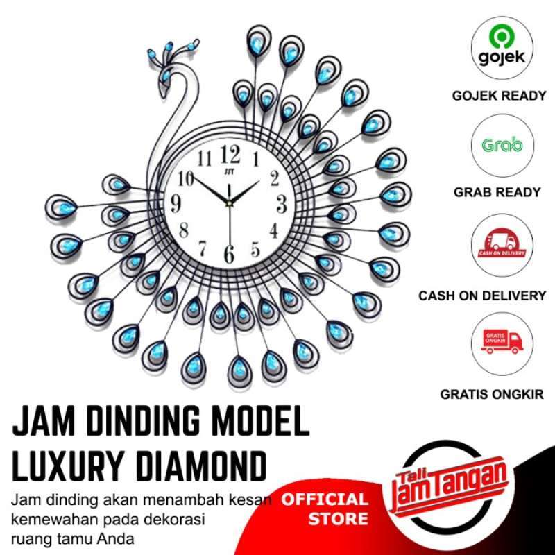 Promo Jam Dinding Estetik Model Burung Merak Luxury Look Watch Diskon ...