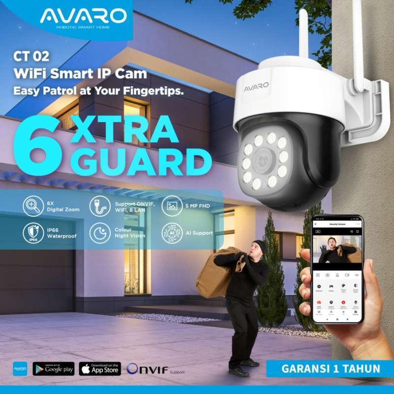 Promo Avaro Smart Wifi Ip Camera Cctv Outdoor Ct02 5mp Color Nightvision Diskon 30% Di Seller ...