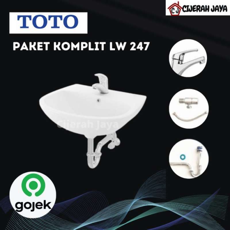 Promo Wastafel Toto Lw 247 Cj + Keran + Sifon / Washtafel Toto Komplit ...
