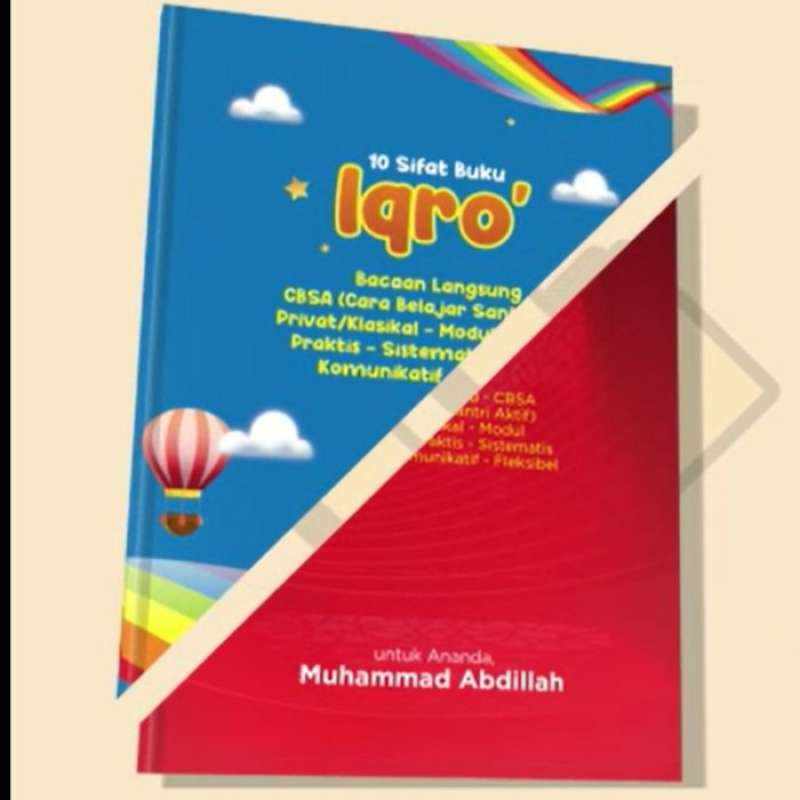 Promo Buku Iqro Custom Nama Kids/Junior/Anak A5 Latin Cara Cepat Baca ...
