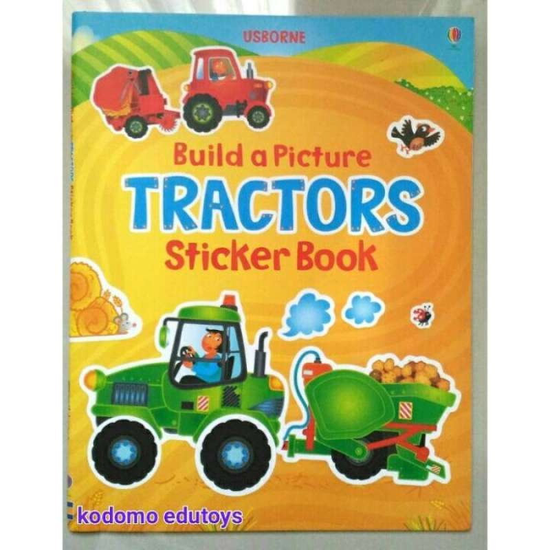 Promo Usborne Build A Picture - Tractors Sticker Book,Buku Import ...