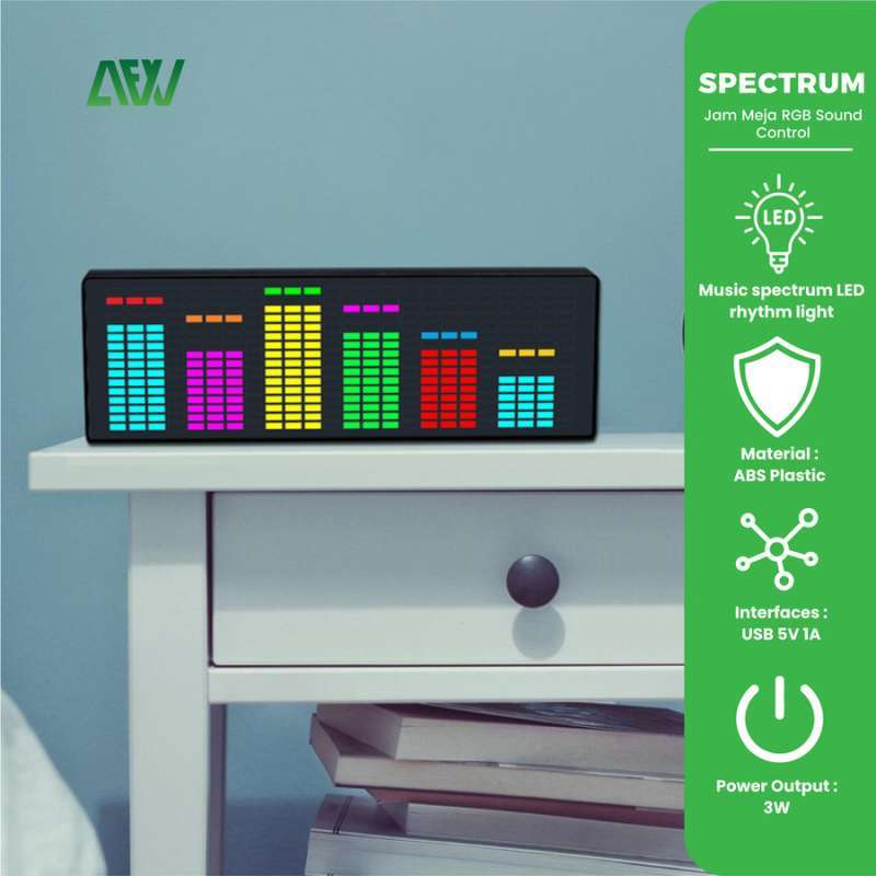 Jual Spectrum Jam Meja Rgb Sound Control Led Lampu Rgb Clock Music ...