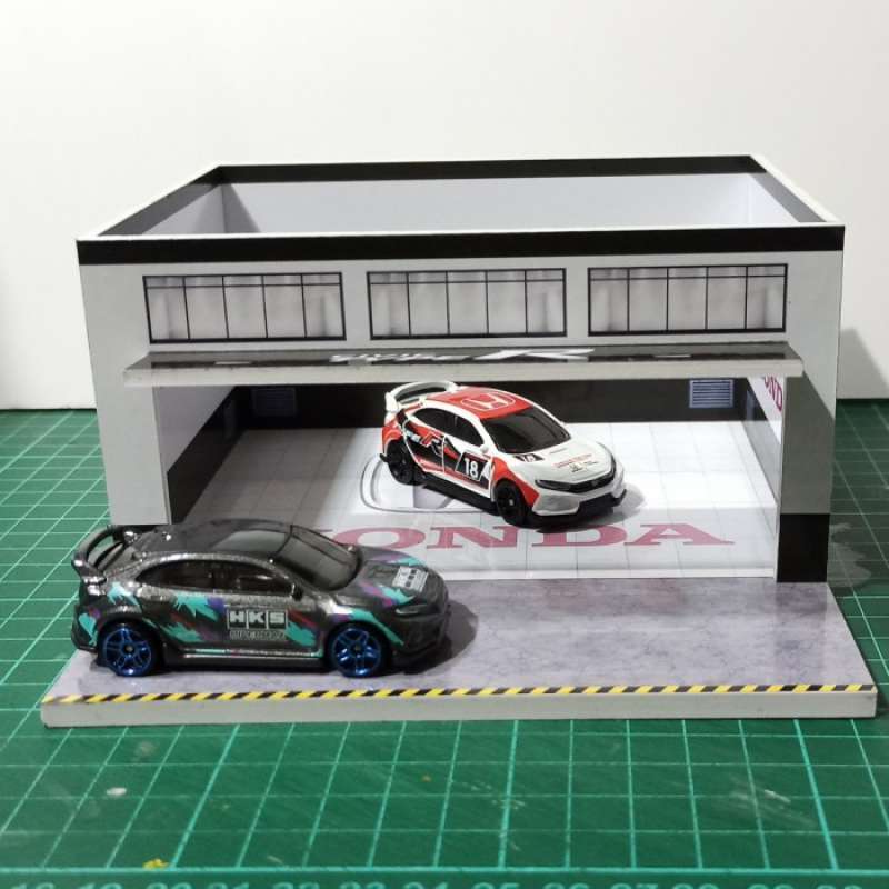 Promo DIORAMA GARASI Diecast 1/64 HONDA CIVIC TYPE R HOTWHEELS MATCHBOX ...