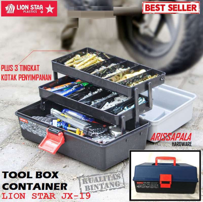Promo TOOL BOX LION STAR JX19 KOTAK PERKAKAS BERTINGKAT TEMPAT ...