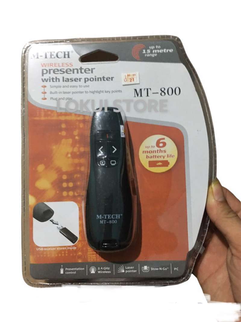 Jual Wireless Presenter M-tech Mt-800 Laser Pointer Mirip Logitech R400 ...