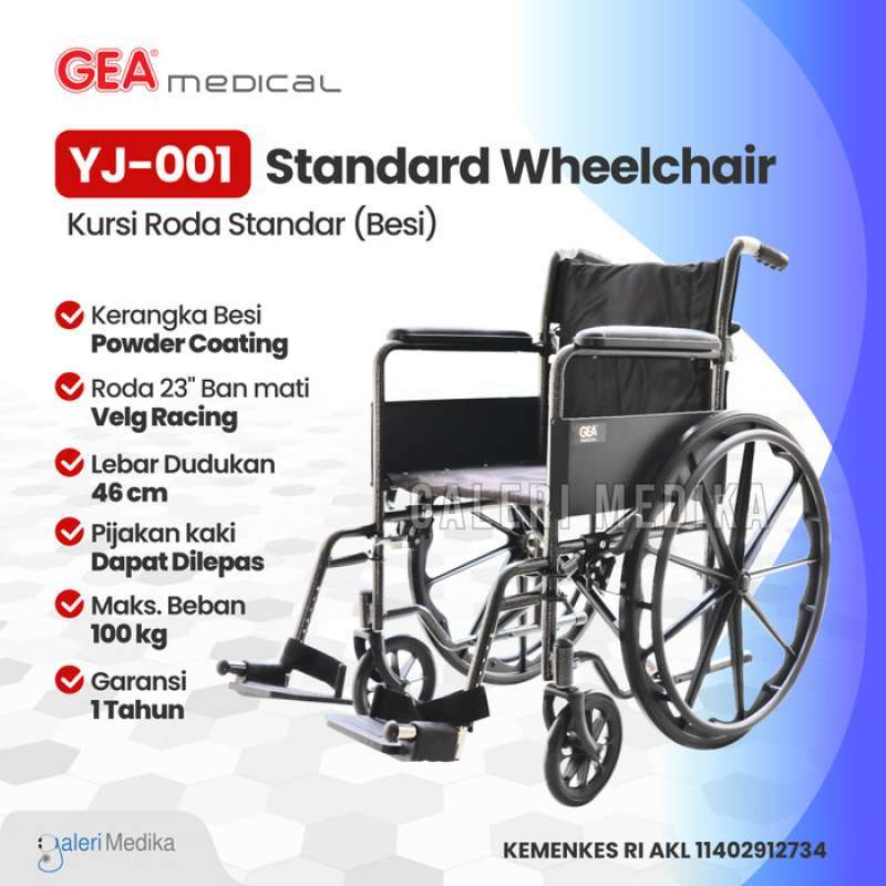 Jual Kursi Roda Gea Yj-001 Velg Racing Steel Wheelchair Kursi Roda Standar Di Seller Onic Shop ...