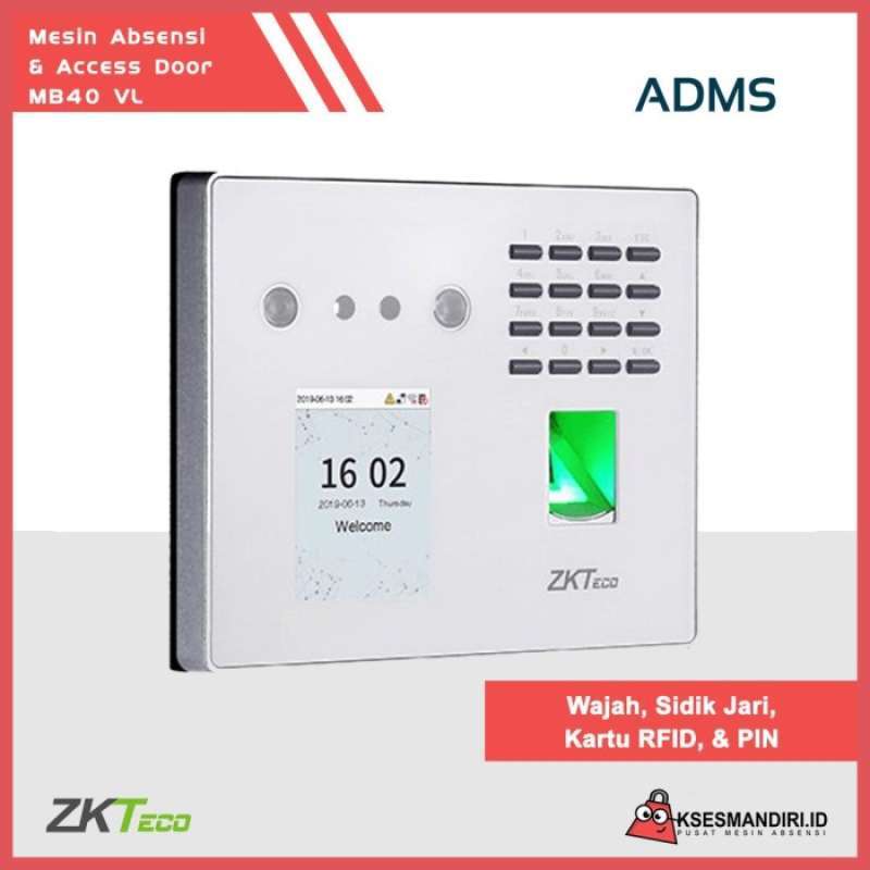 Promo Fingerprint Mesin Absensi dan Access Door Zkteco MB40 VL Diskon 23% di Seller 17 Store ...