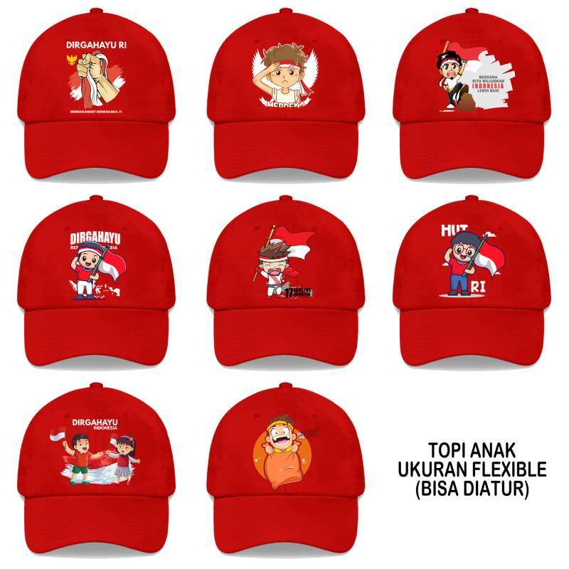 Promo Topi Baseball Anak Couple 17 Agustus Kemerdekaan Indonesia topi ...