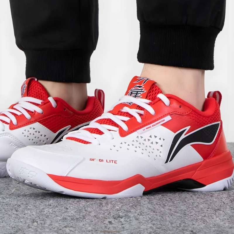Jual New Sepatu Badminton Lining Blade Lite Ayzt005 White / Fire Red ...