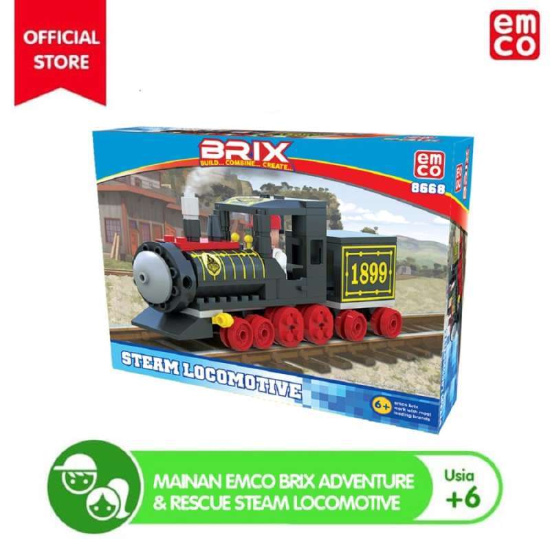 Promo Mainan EMCO Brix Adventure & Rescue Steam Locomotive Diskon 37% ...