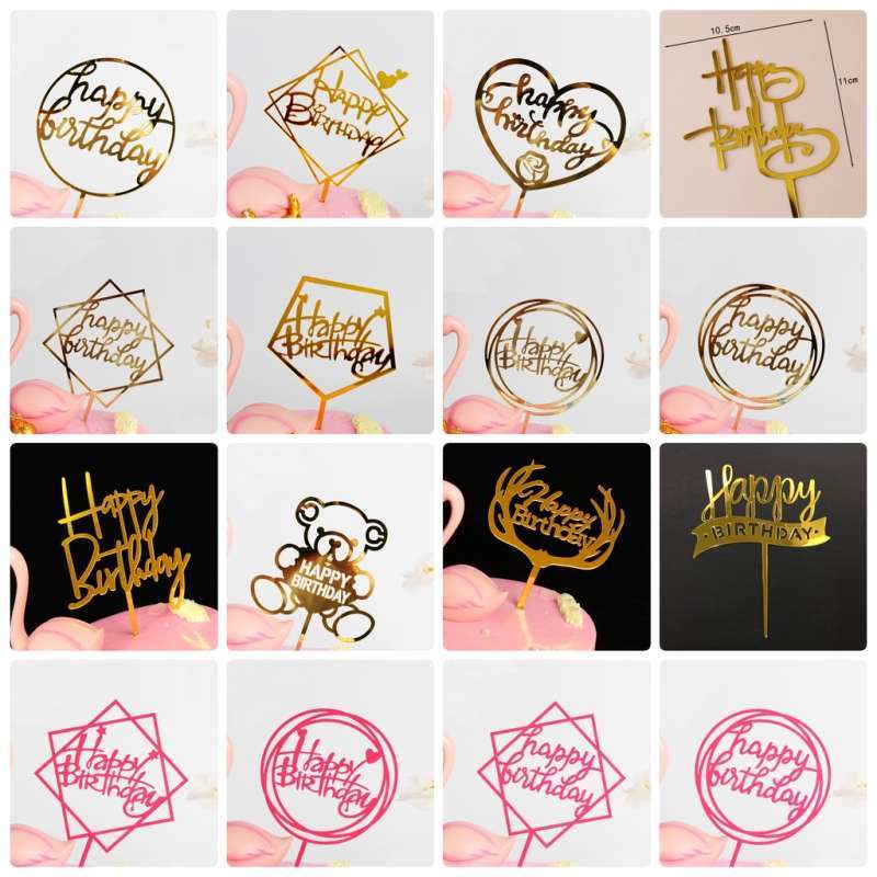 Jual AliMaMa - BIRTHDAY TOPPER ACRYLIC - Cake Kue Toper Tusukan Hiasan ...