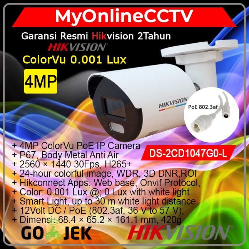 Promo Ds-2Cd1047G0-L Hikvision Ip Camera Poe Cctv Outdoor 4Mp Colorvu ...