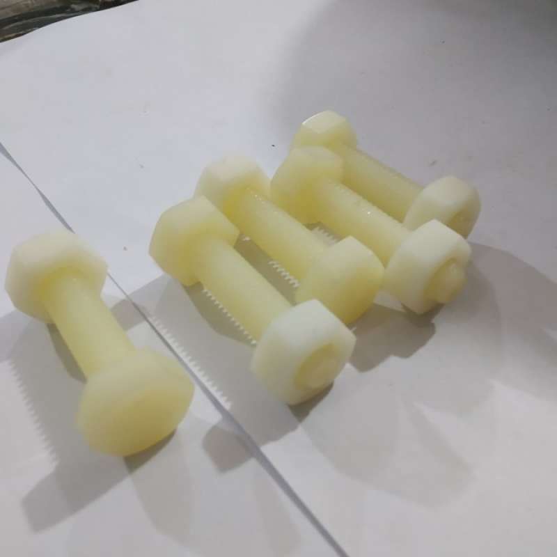 Jual Mur Baut BM Nylon M10 x 40 mm Baut Plastik Putih Diameter 10 mm 5 ...