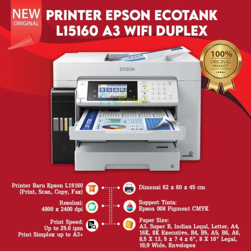 Jual Printer Epson Ecotank L15160 A3 Wi-Fi Duplex All In One Ink Tank ...