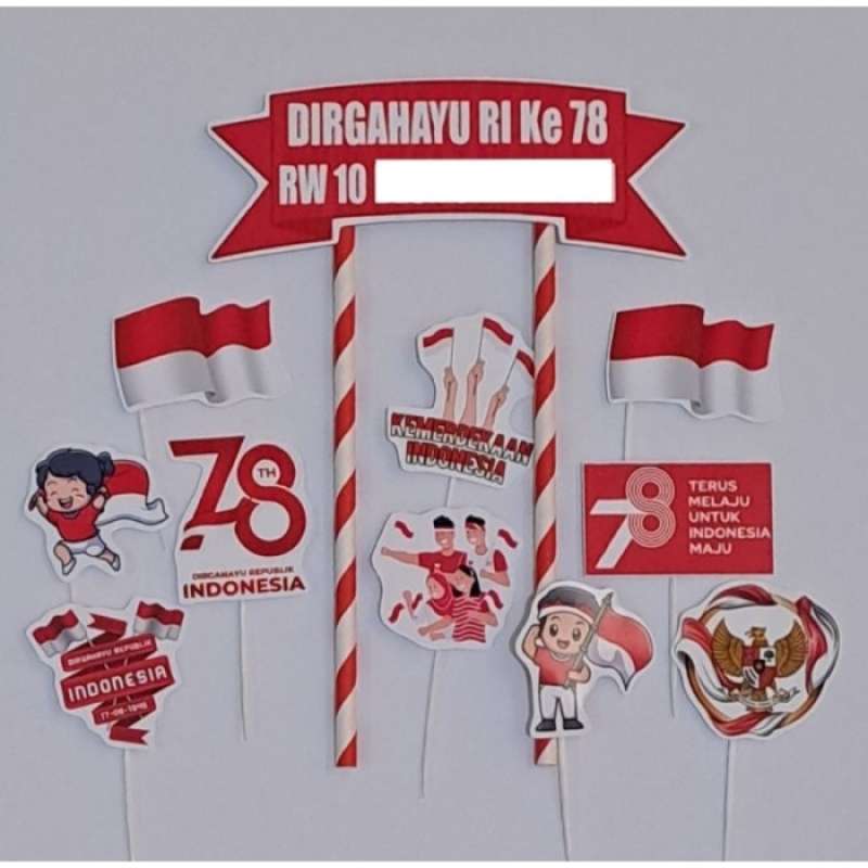 Promo Topper Cake Hiasan Kue Ulang Tahun Tumpengan Tema 17An 17 Agustus ...