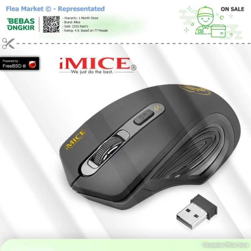 Promo iMice Ergonomic Wireless Gaming Mouse 2000 DPI Silent Version ...