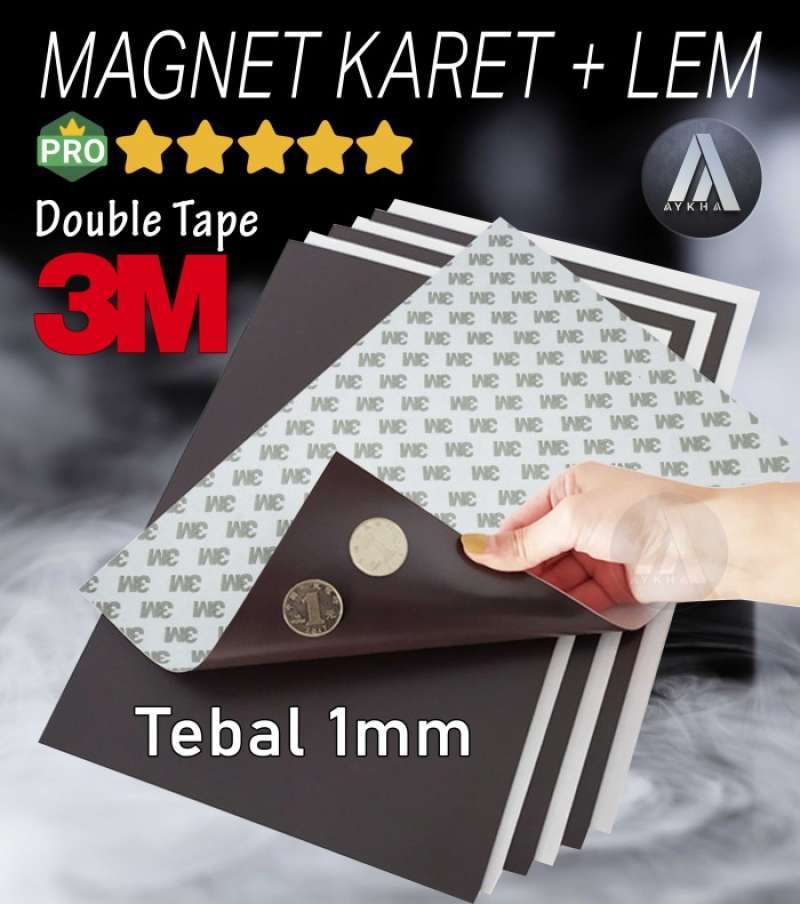 Promo Magnet Sheet Lembaran Karet Tempelan Kulkas Double Tape 3M Tebal ...