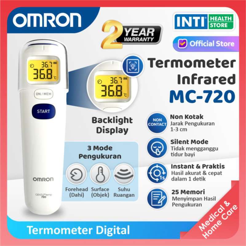 Promo Omron Thermometer Digital Forehead Mc-720 / Termometer Digital ...