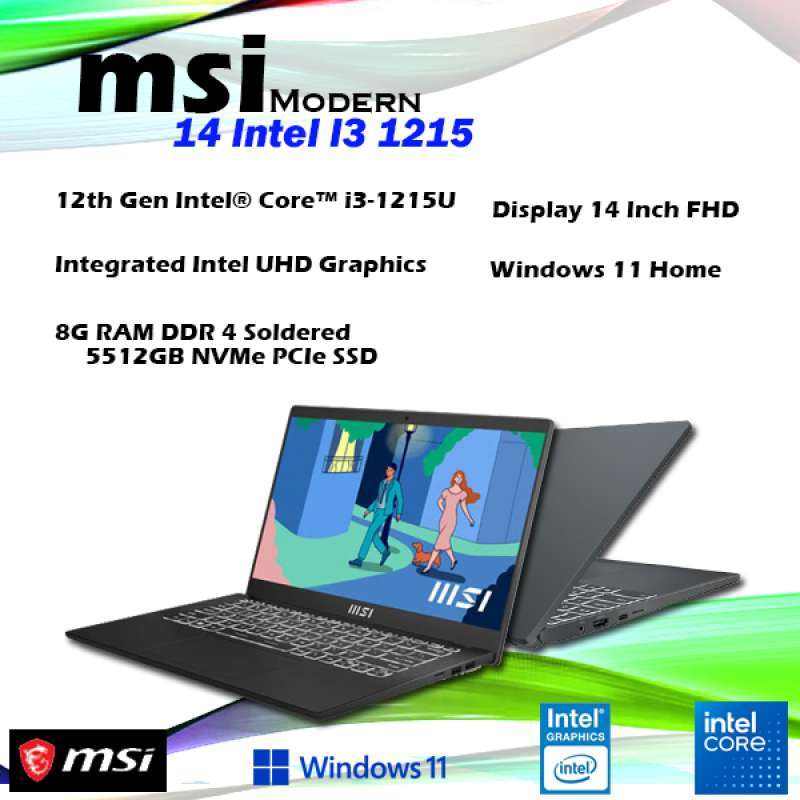 Jual Laptop MSI Modern 14 Intel I3 1215 8GB/512GB di Seller ss_store1 ...