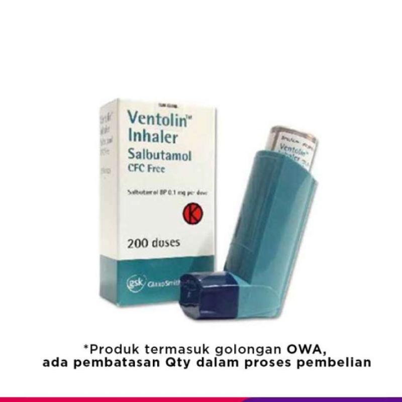 Jual Ventolin Inhaler 100 mcg 200 Doses - Obat Asma Inhaler - Halodoc ...