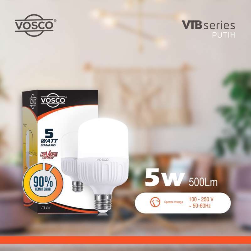Jual [COD] BOHLAM LAMPU LED T BULB MODEL KAPSUL MERK ORIGINAL VOSCO BERIZIN SNI RESMI ORIGINAL 5 ...