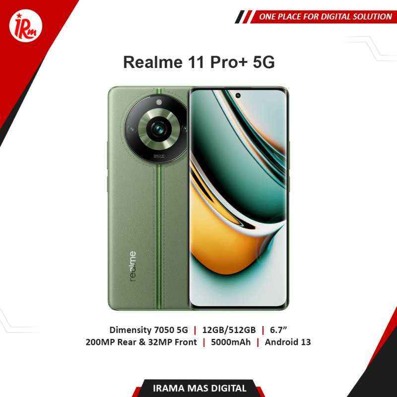 Jual REALME 11 PRO+ 5G - 12GB/512GB (Green, Sunrise) di Seller Irama ...