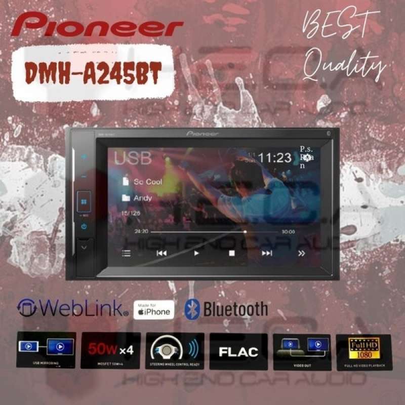 Promo Pioneer DMH-A245BT Head Unit Double Din DMH A245 BT Tape Audio Mobil Diskon 23% di Seller ...