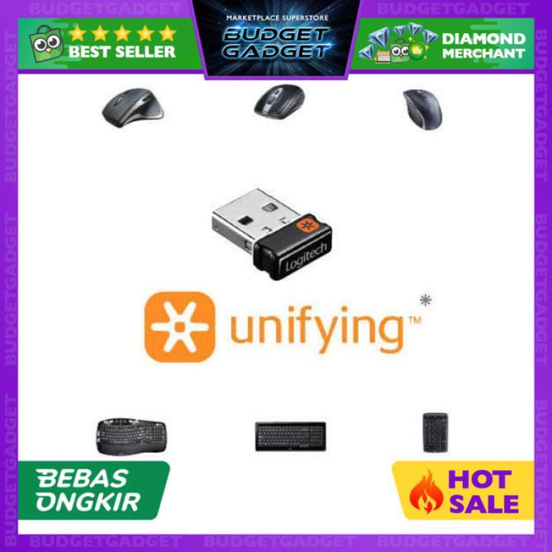 Promo Dongle Usb Logitech Wireless Receiver Unifying Mouse Keyboard
