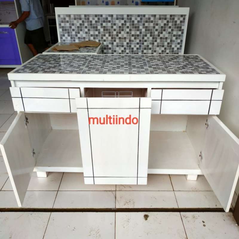 Jual Kitchen Set Bawah / Meja Dapur Kayu Blockteak 3 Pintu Di Seller ...